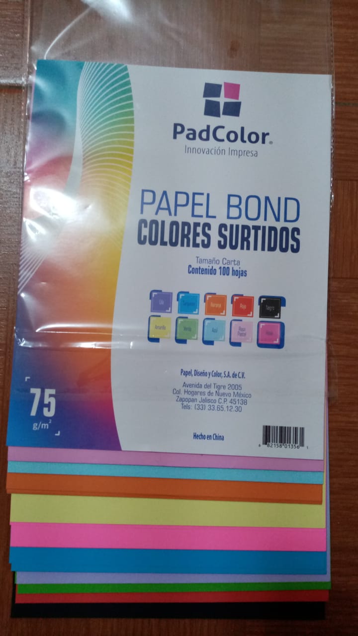 HOJA DE COLORES T/CARTA C/100 H C/10 COLOR.DIF. – Distribuidora Puebla ...